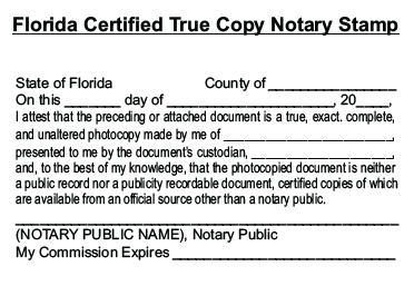 Notary Verbiage Stamp - Certified True Copy - Cynanotary
